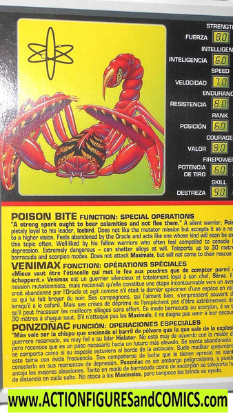 Transformers beast wars POISON BITE Canada File Card ...