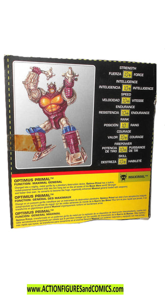 Transformers Beast Wars OPTIMUS PRIMAL prime Canada tech spec ...
