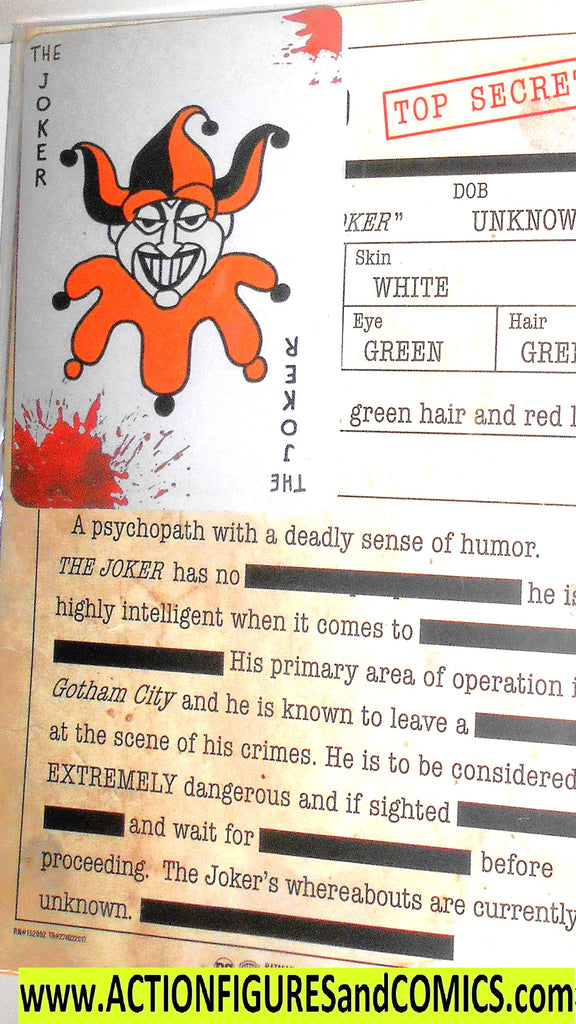 Batman dark knight EVIDENCE FILE: JOKER movie card – ActionFiguresandComics