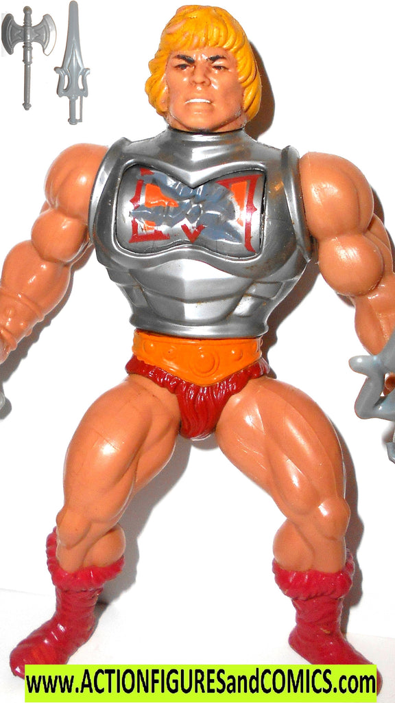Masters of the Universe HE-MAN Battle Armor 1983 complete 1984 – ActionFiguresandComics