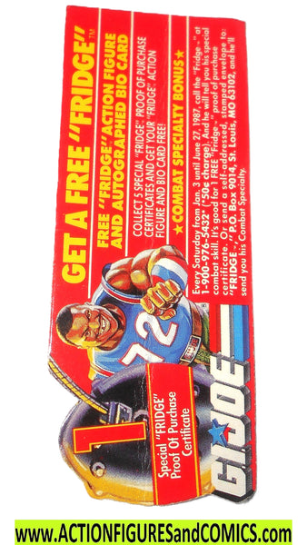Gi joe FRIDGE PERRY 1986 vintage FILE CARD & POP – ActionFiguresandComics