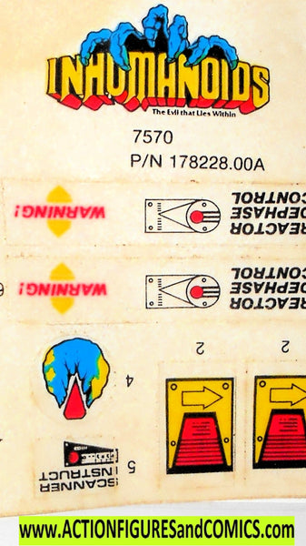 Inhumanoids TERRASCOUT unused STICKERS 1986 vehicle part ...