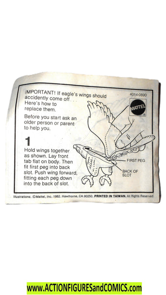 Masters of the Universe ZOAR Screech instructions 1983 he-man ...