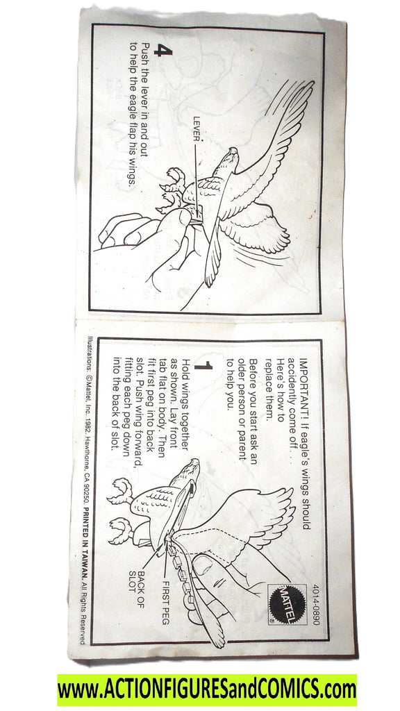 Masters of the Universe ZOAR Screech instructions 1983 he-man ...
