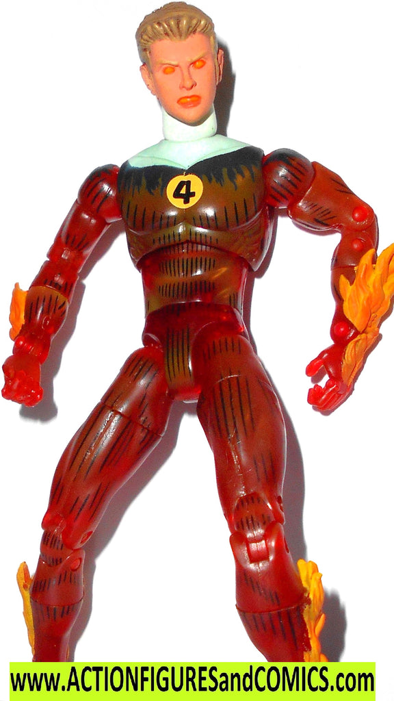marvel legends HUMAN TORCH flame on fantastic four 4 pack fig ...