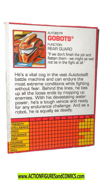Transformers GOBOTS File card 1992 Techspecs G2 2 – ActionFiguresandComics