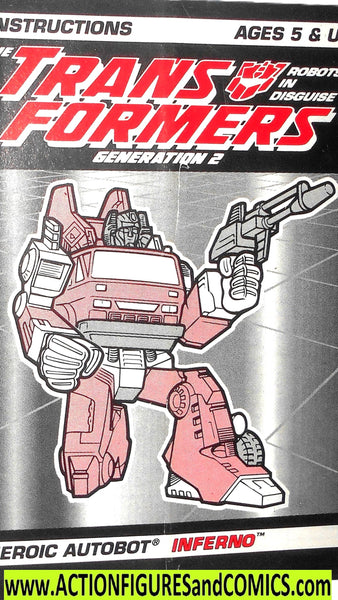 Transformers INFERNO 1992 generation 2 instructions booklet g2 ...