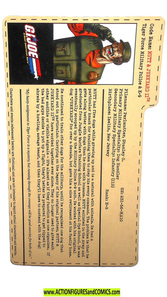 Gi joe Tiger Force MUTT 2004 FILE CARD fc sdcc joecon ...