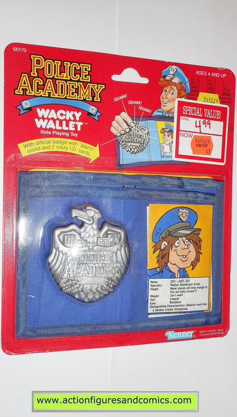 Police academy action figures WACKY WALLET BADGE 1988 movie moc ...