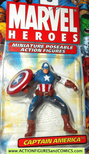 Marvel Heroes CAPTAIN AMERICA 2 inch miniature poseable action figures ...
