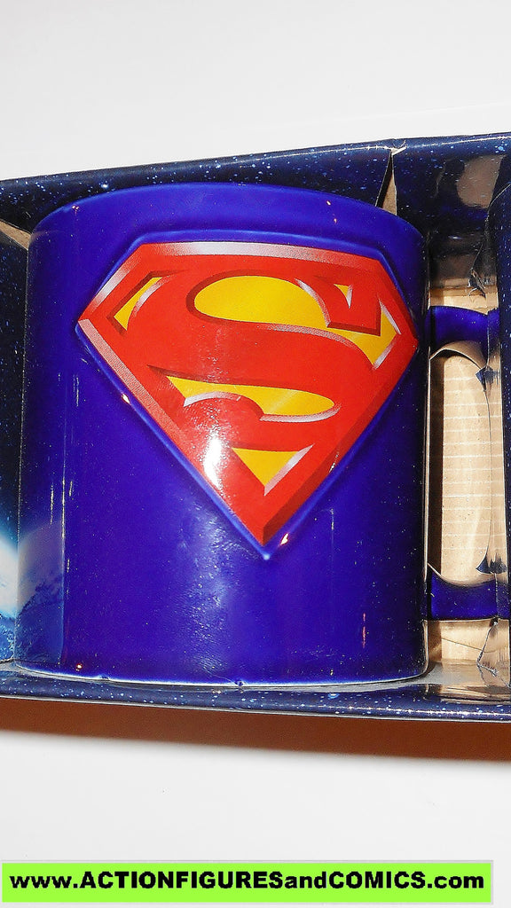 DC comic super heroes SUPERMAN LOGO mug 18 oz SCULPTED ...
