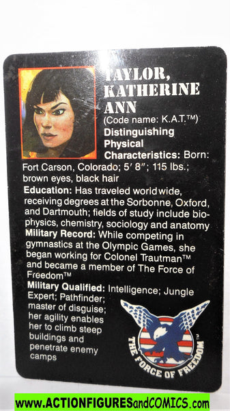 RAMBO action figures KAT Katherine Ann Taylor KAT vintage file card 19 ...