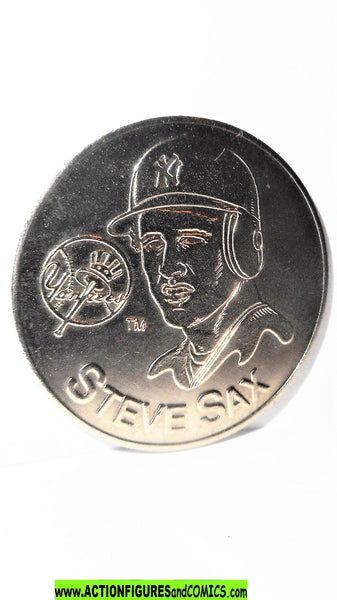 Starting Lineup STEVE SAX 1991 Collector COIN NY Yankees sports baseba ...