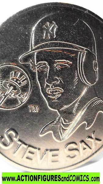 Starting Lineup STEVE SAX 1991 Collector COIN NY Yankees sports baseba ...