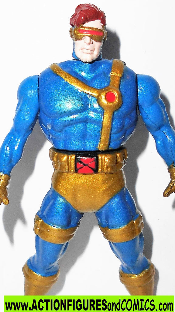 Marvel die cast CYCLOPS gold poseable metals x-men 1995 toybiz univers ...
