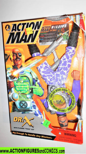 Action man DR X 12 inch flowing toxic gut gi joe 1996 kenner moc mib ...