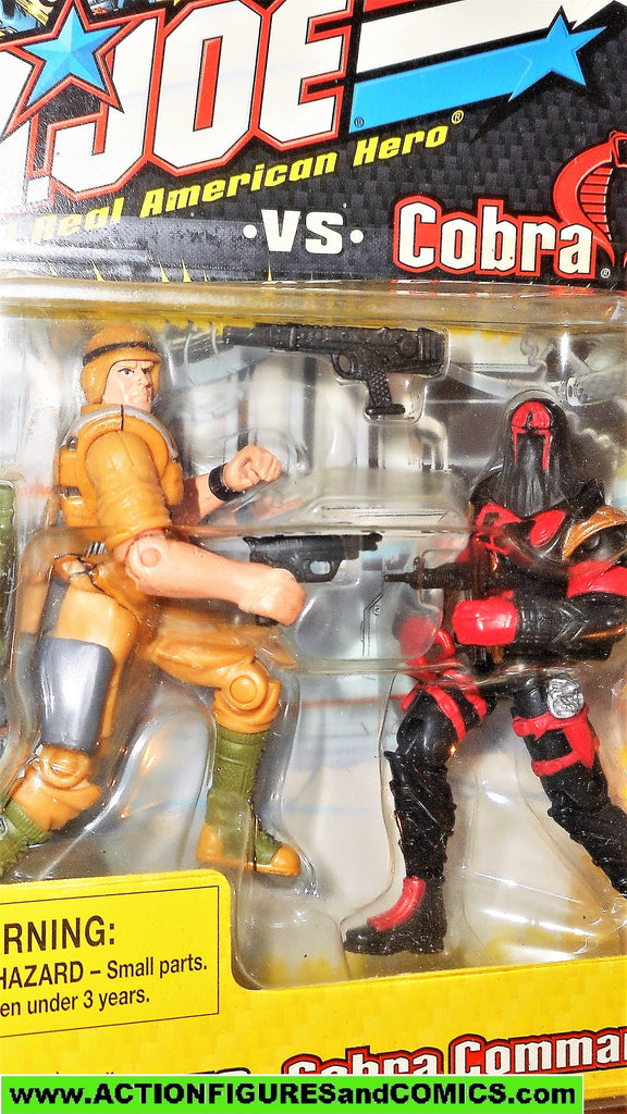 gi joe DUKE vs COBRA COMMANDER 2002 repaints v8 v12 action figures moc ...