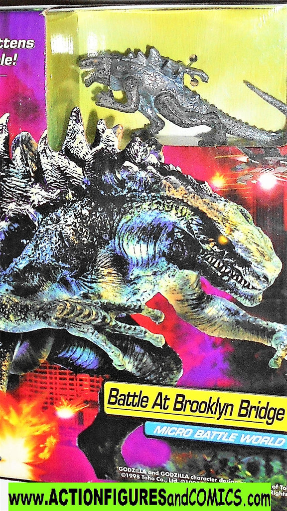 GODZILLA trendmasters 1998 BATTLE at BROOKLYN bridge playset moc mib ...