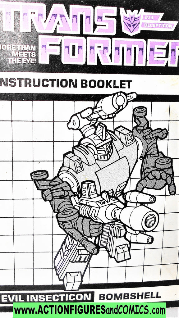 Transformers BOMBSHELL 1985 instructions booklet vintage g1 1 ...