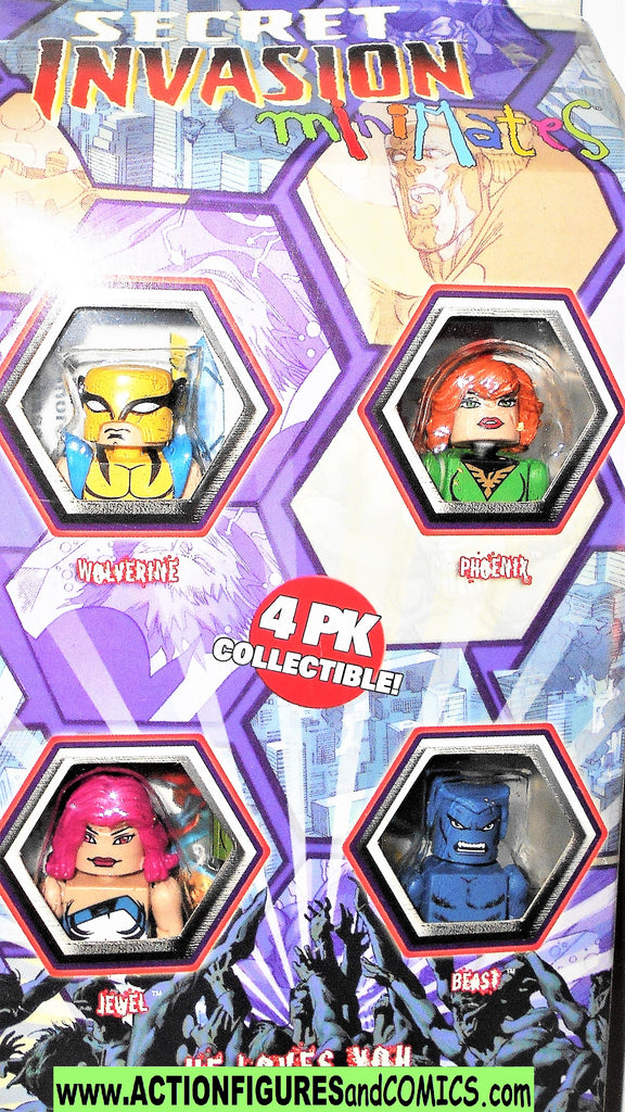 minimates SECRET INVASION 4 pack X-men wolverine beast moc mib ...