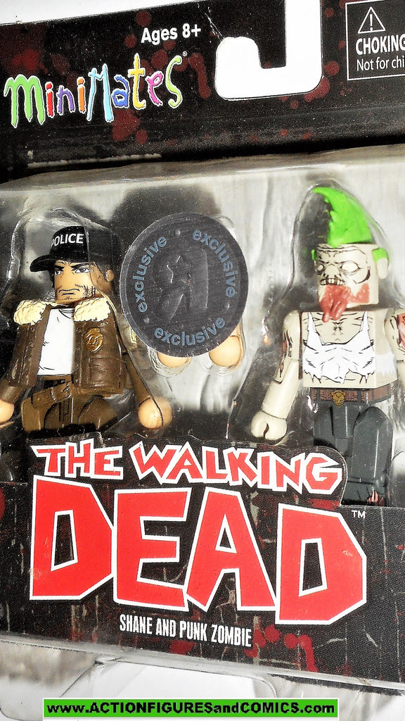 Walking Dead Minimates SHANE PUNK ZOMBIE Series 1 Toys R Us 2012 moc ...