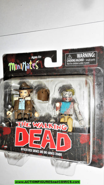 Walking Dead Minimates OFFICER RICK GRIMES ONE ARMED ZOMBIE moc ...