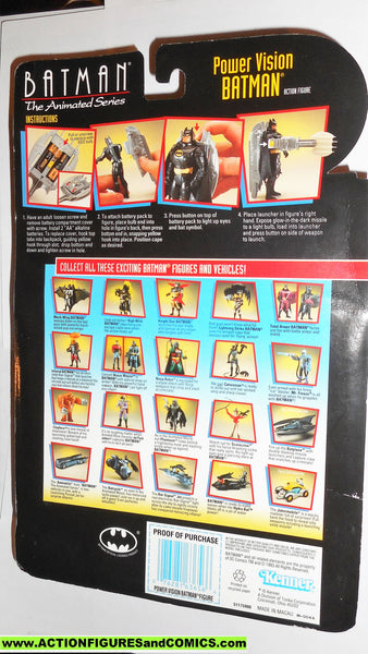 BATMAN animated series POWER VISION BATMAN deluxe 1993 kenner moc ...