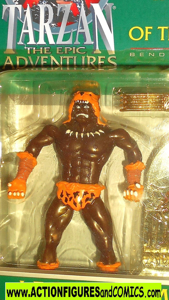 Tarzan trendmasters LEOPARD MAN Dinosaur armor green 1995 moc ...