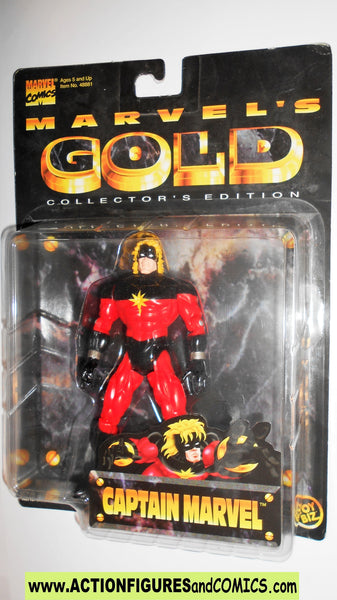 Marvel Super Heroes toybiz CAPTAIN MARVEL 1997 GOLD x-men moc ...