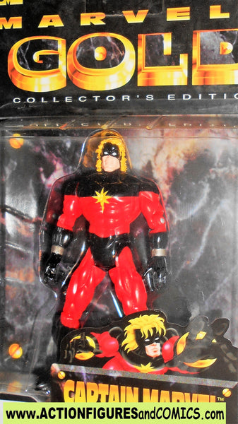 Marvel Super Heroes toybiz CAPTAIN MARVEL 1997 GOLD x-men moc ...