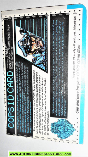 Cops 'n Crooks TASER crime files FILE CARD vintage 1989 C.o.p.s ...