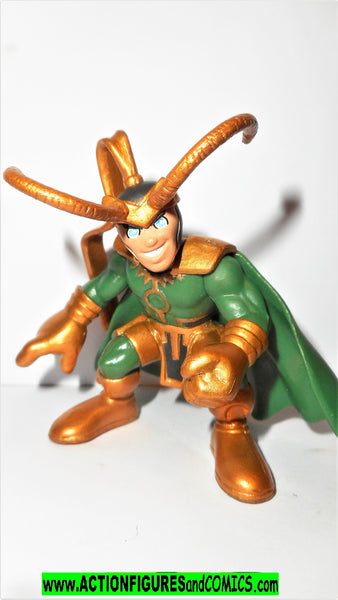 Marvel Super Hero Squad LOKI gold attack of loki Thor pvc action figur ...