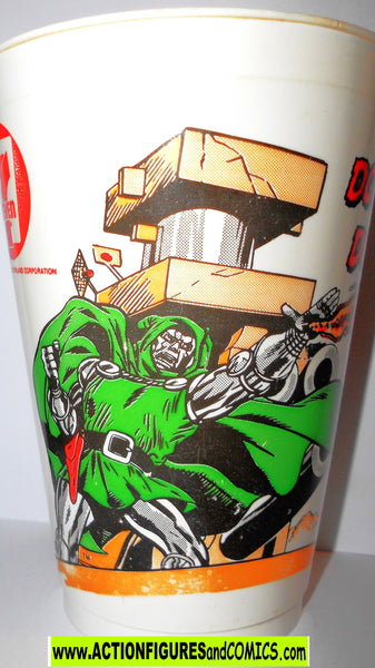 Marvel slurpee cup DR DOOM vs Sub Mariner 1977 super heroes ...
